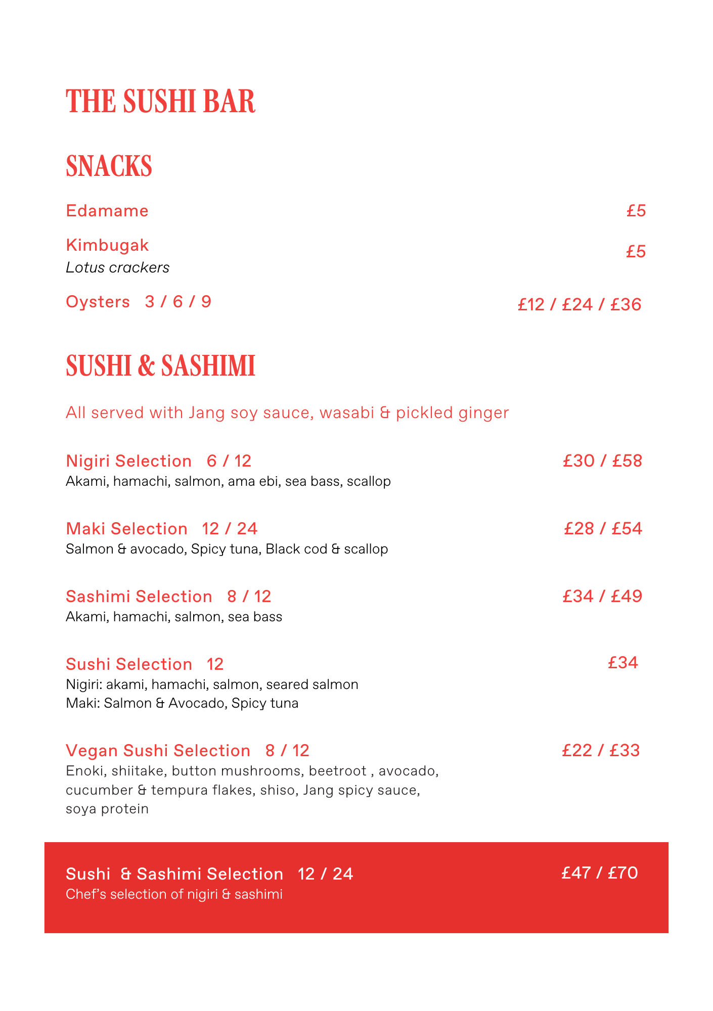 Menus for Jang Korean & Japanese Restaurant, City of London
