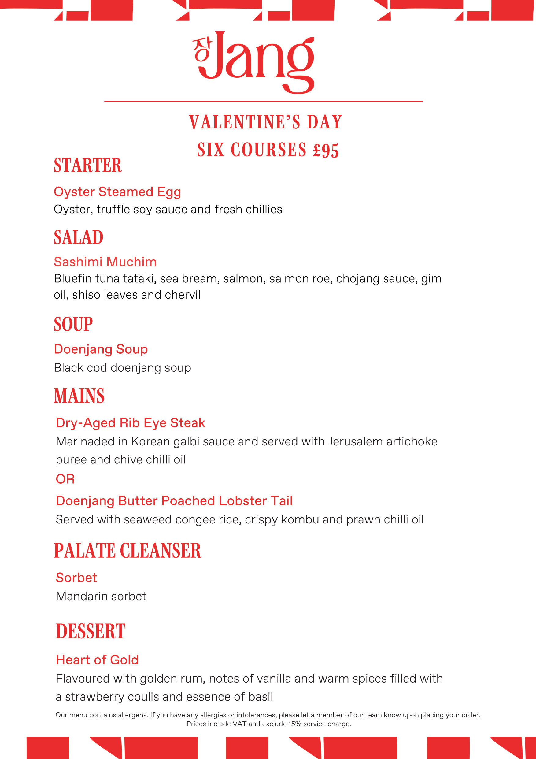 Menus for Jang Korean & Japanese Restaurant, City of London